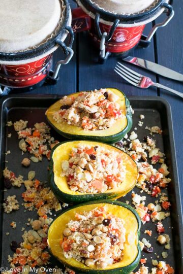 Moroccan Couscous Stuffed Acorn Squash - Love In My Oven