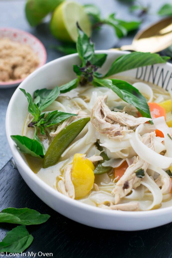 Spicy Thai Chicken Noodle Soup - Love In My Oven