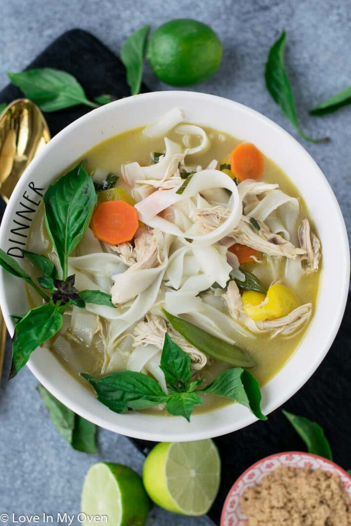 Spicy Thai Chicken Noodle Soup - Love In My Oven