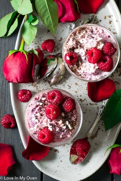 Easy Chocolate Raspberry Mousse - Love In My Oven