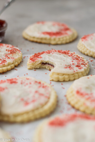 Raspberry Filled Sugar Cookies - Love In My Oven