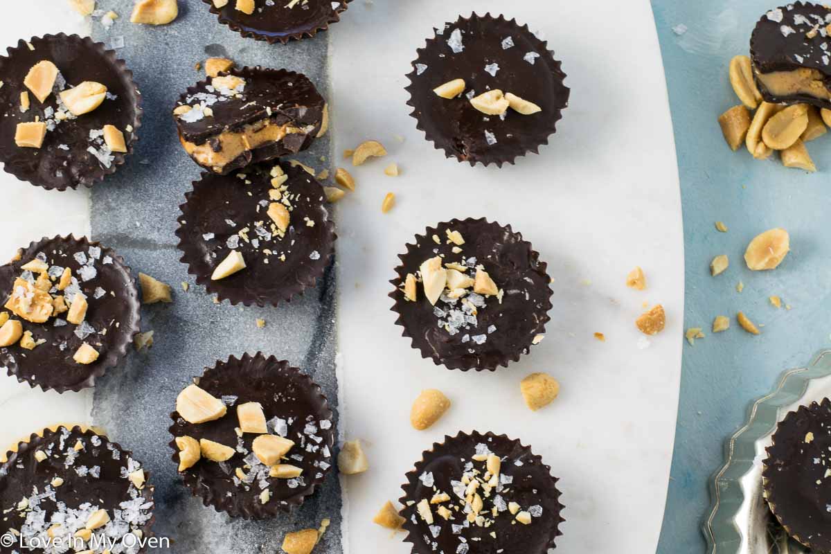 Dark Chocolate Mini Peanut Butter Cups - Love In My Oven
