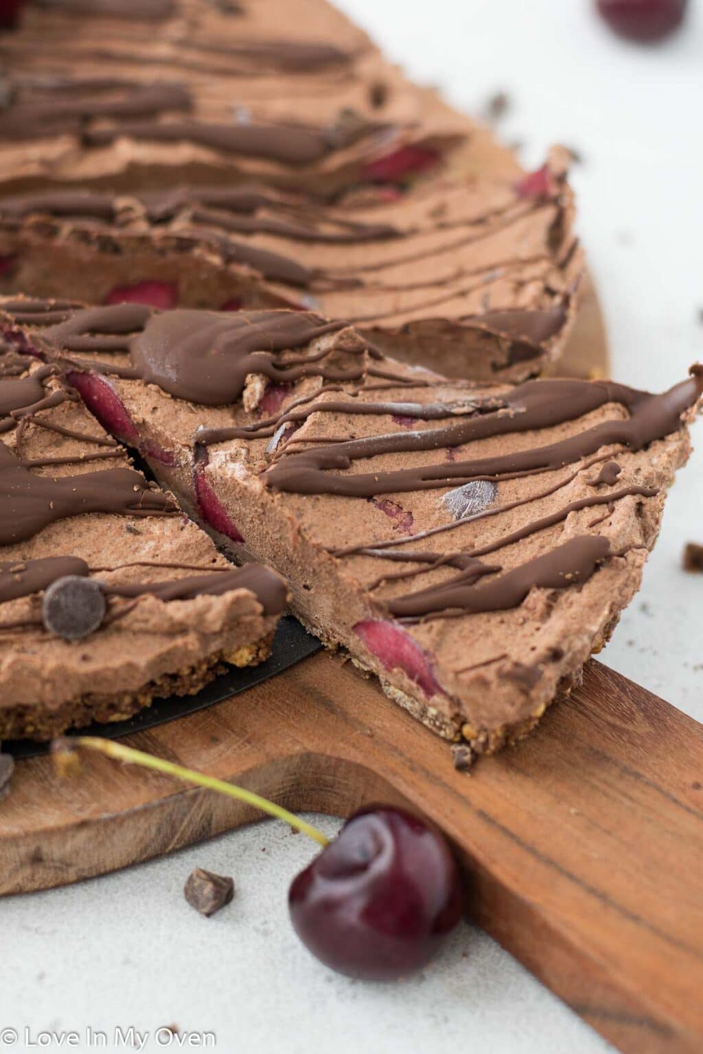No-Bake Chocolate Cherry Tart - Love In My Oven