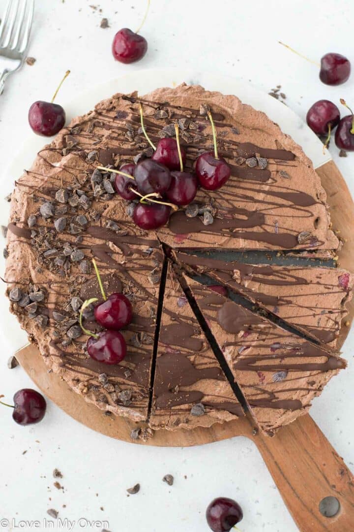 No-Bake Chocolate Cherry Tart - Love In My Oven