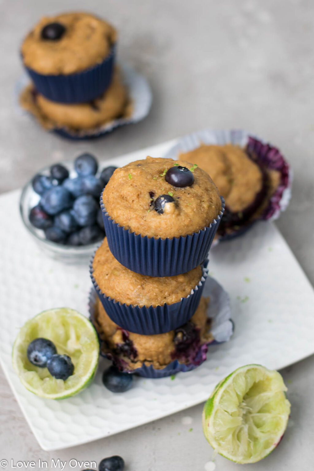Greek Yogurt Blueberry Lime Muffins - Love In My Oven