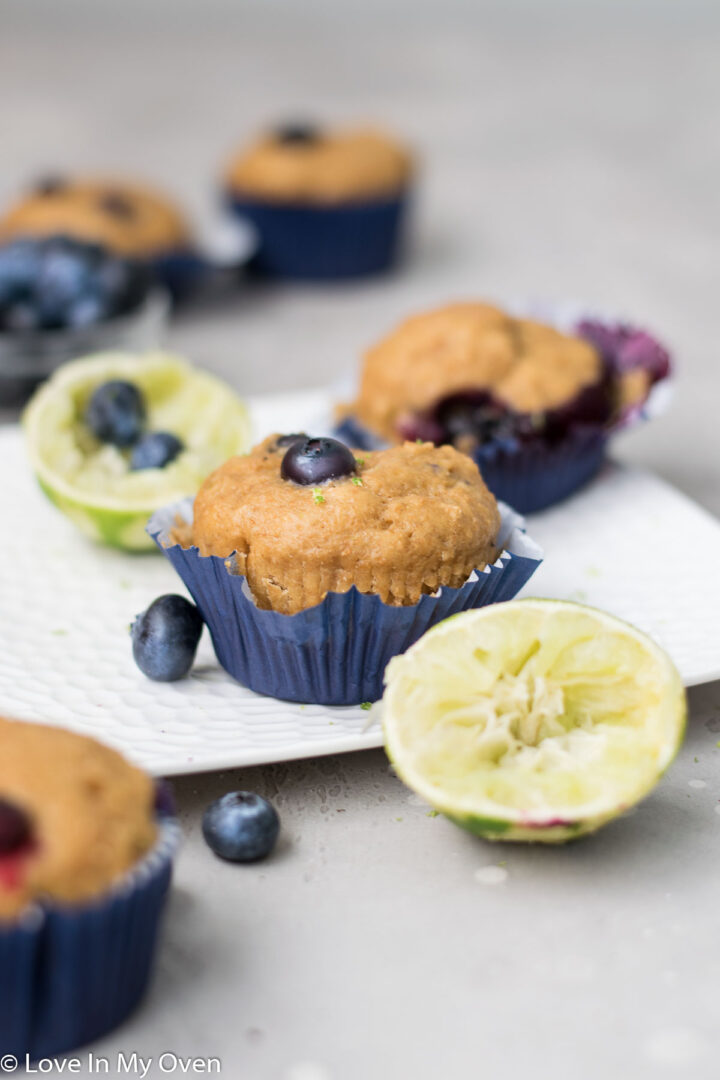 Greek Yogurt Blueberry Lime Muffins - Love In My Oven