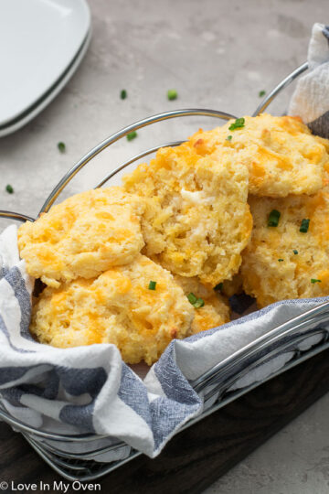 Cheesy Cornmeal Drop Biscuits - Love In My Oven