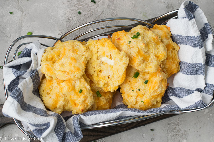 Cheesy Cornmeal Drop Biscuits - Love In My Oven