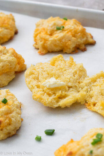 Cheesy Cornmeal Drop Biscuits - Love In My Oven