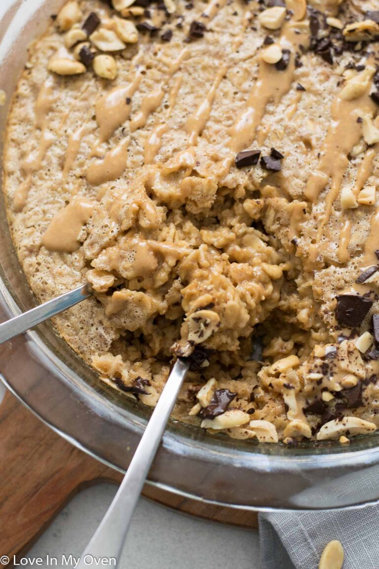 Peanut Butter Baked Oatmeal - Love In My Oven