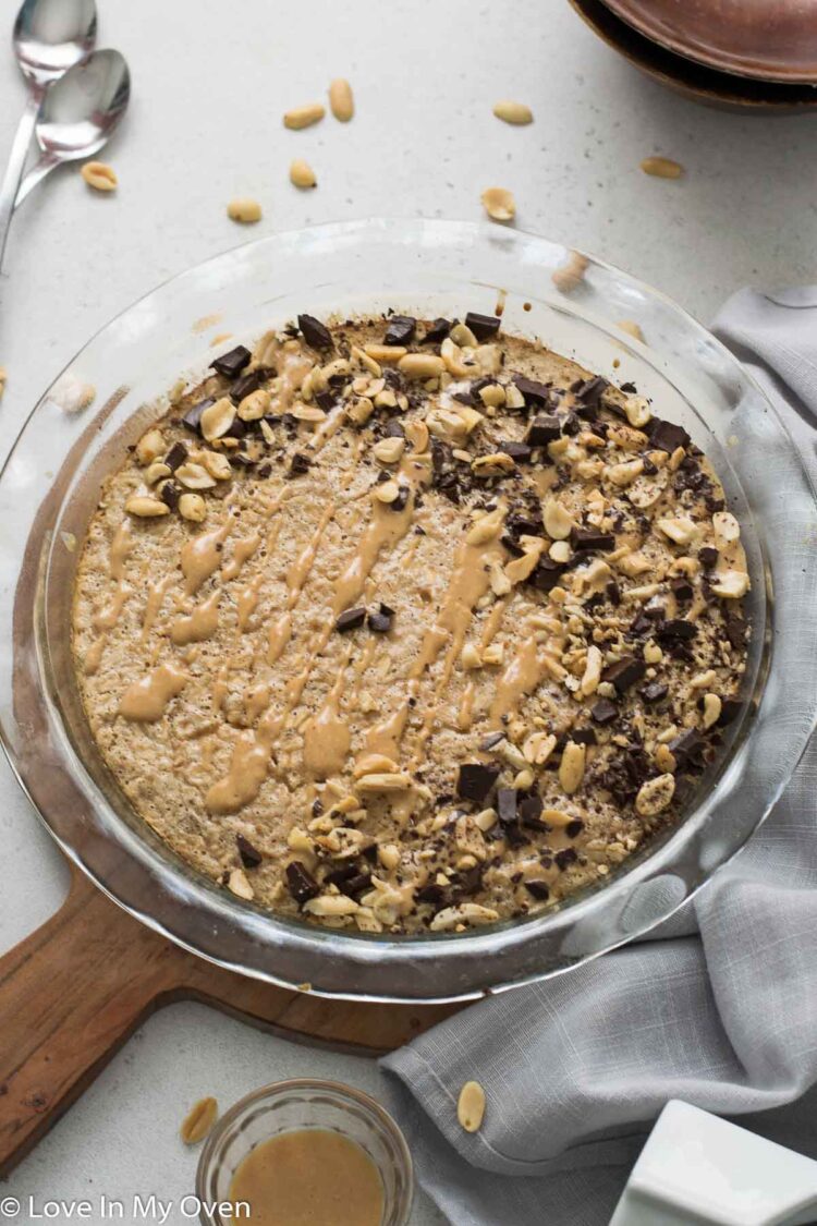 Peanut Butter Baked Oatmeal - Love In My Oven