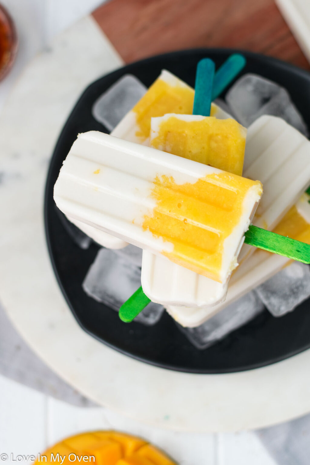 Mango Coconut Popsicles - Love In My Oven