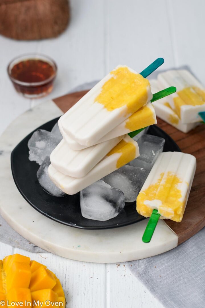 Mango Coconut Popsicles - Love In My Oven