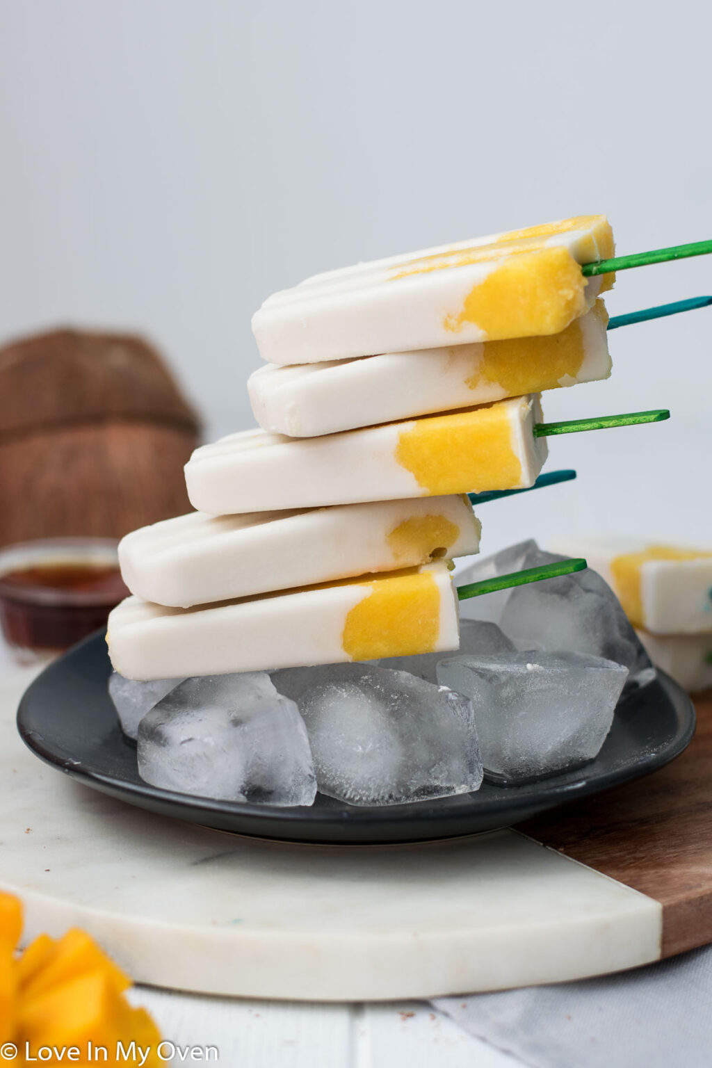 Mango Coconut Popsicles - Love In My Oven