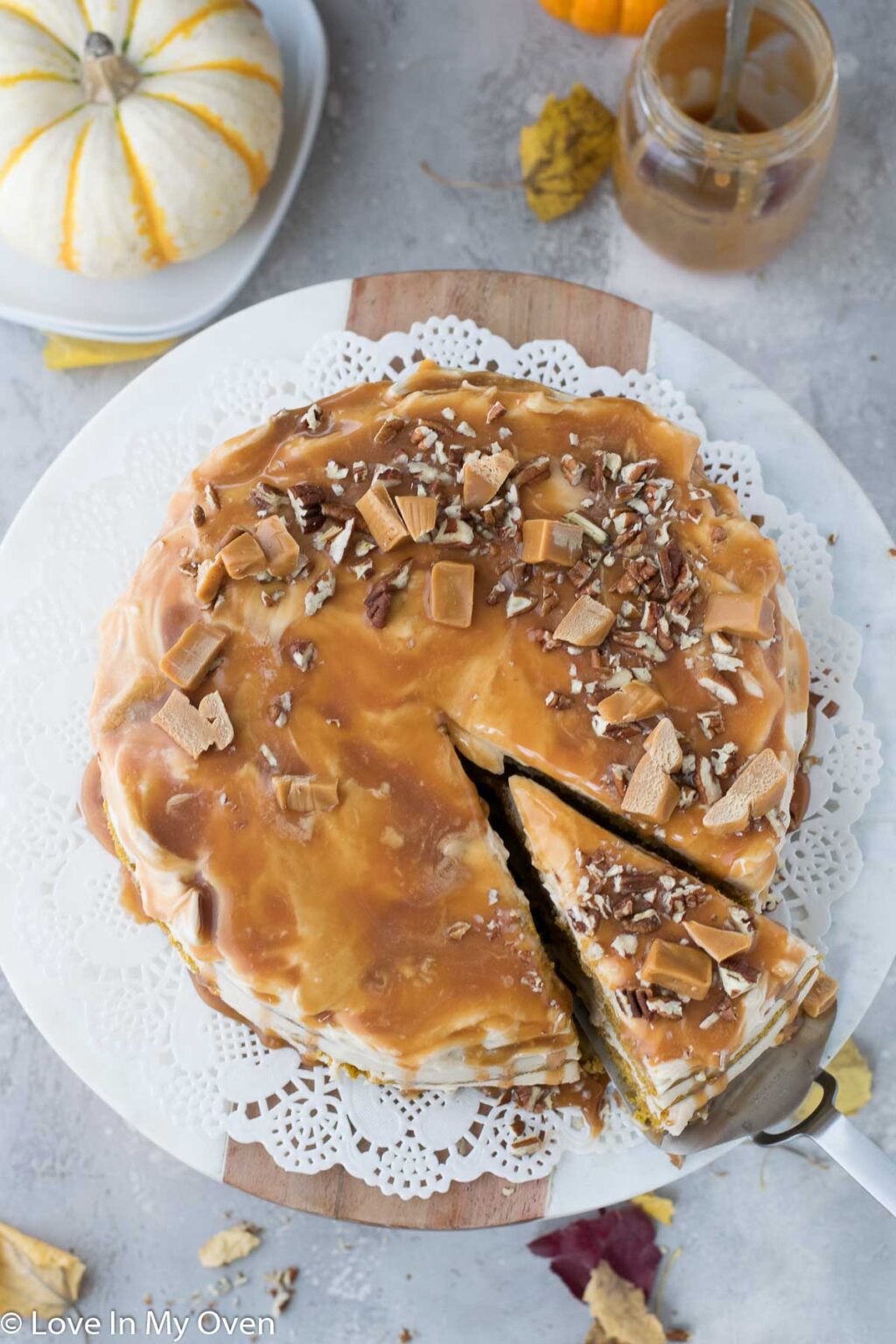 Pumpkin Caramel Cake - Love In My Oven
