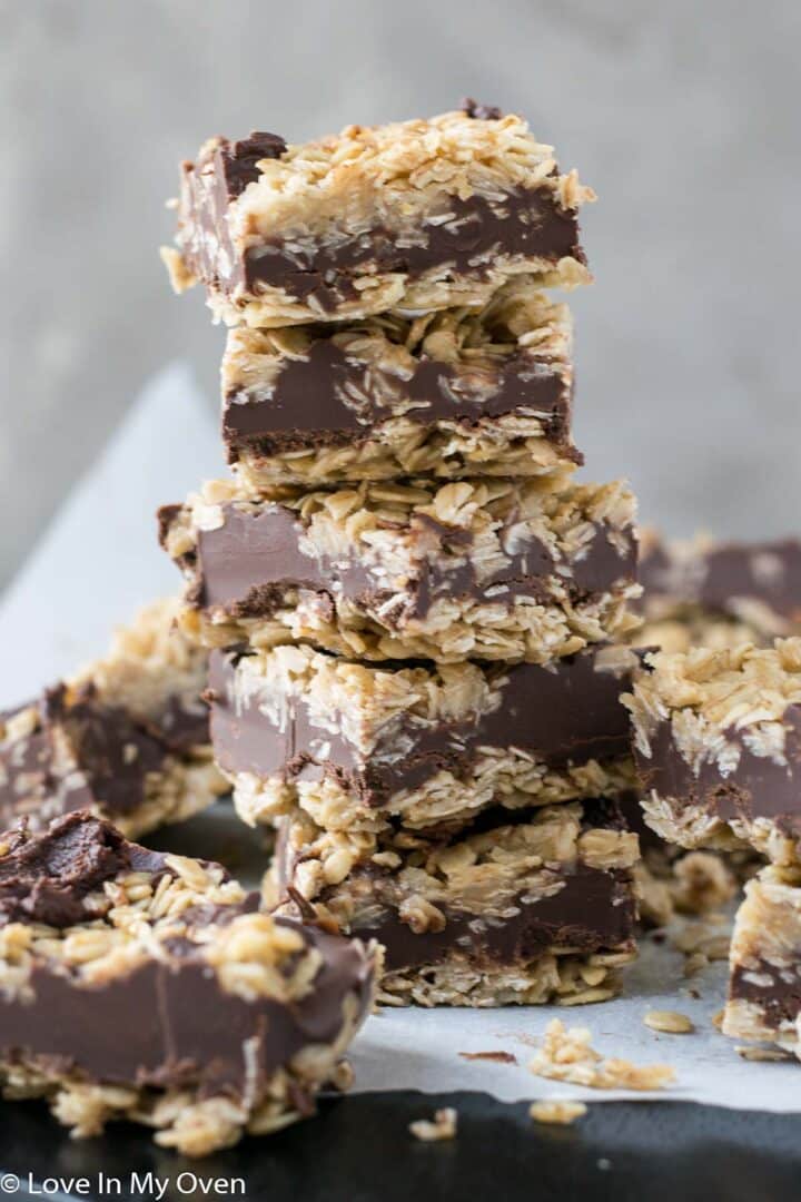Gluten Free Oatmeal Fudge Bars - Love In My Oven