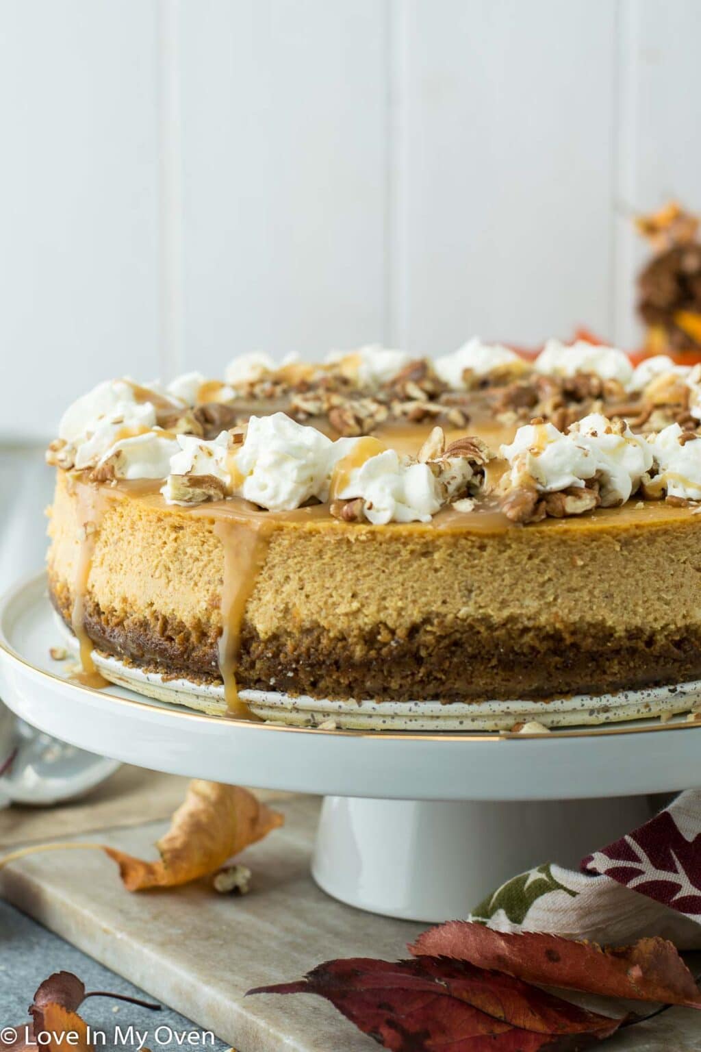 Caramel Pumpkin Cheesecake - Love In My Oven