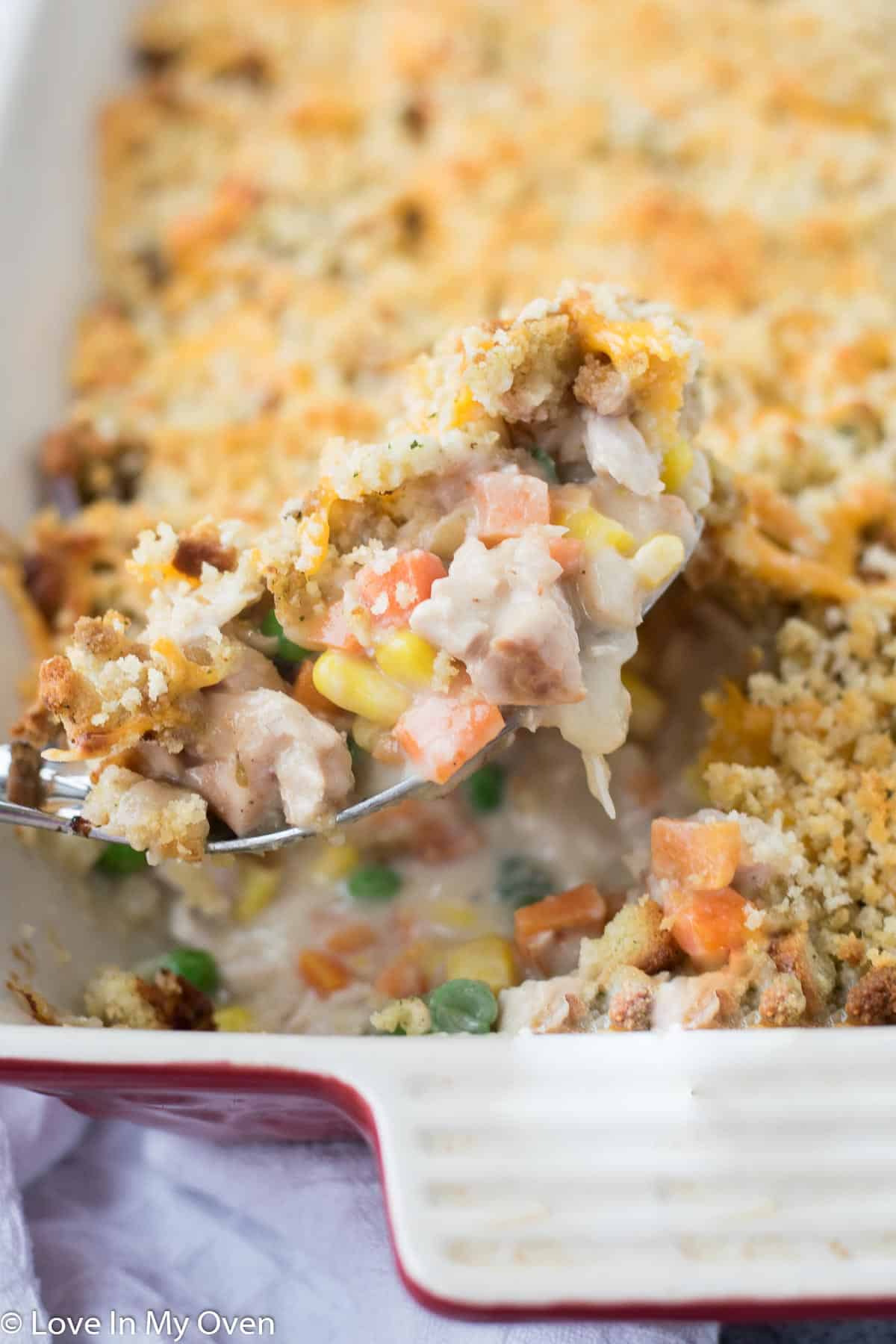 Leftover Turkey Stuffing Casserole - Love In My Oven