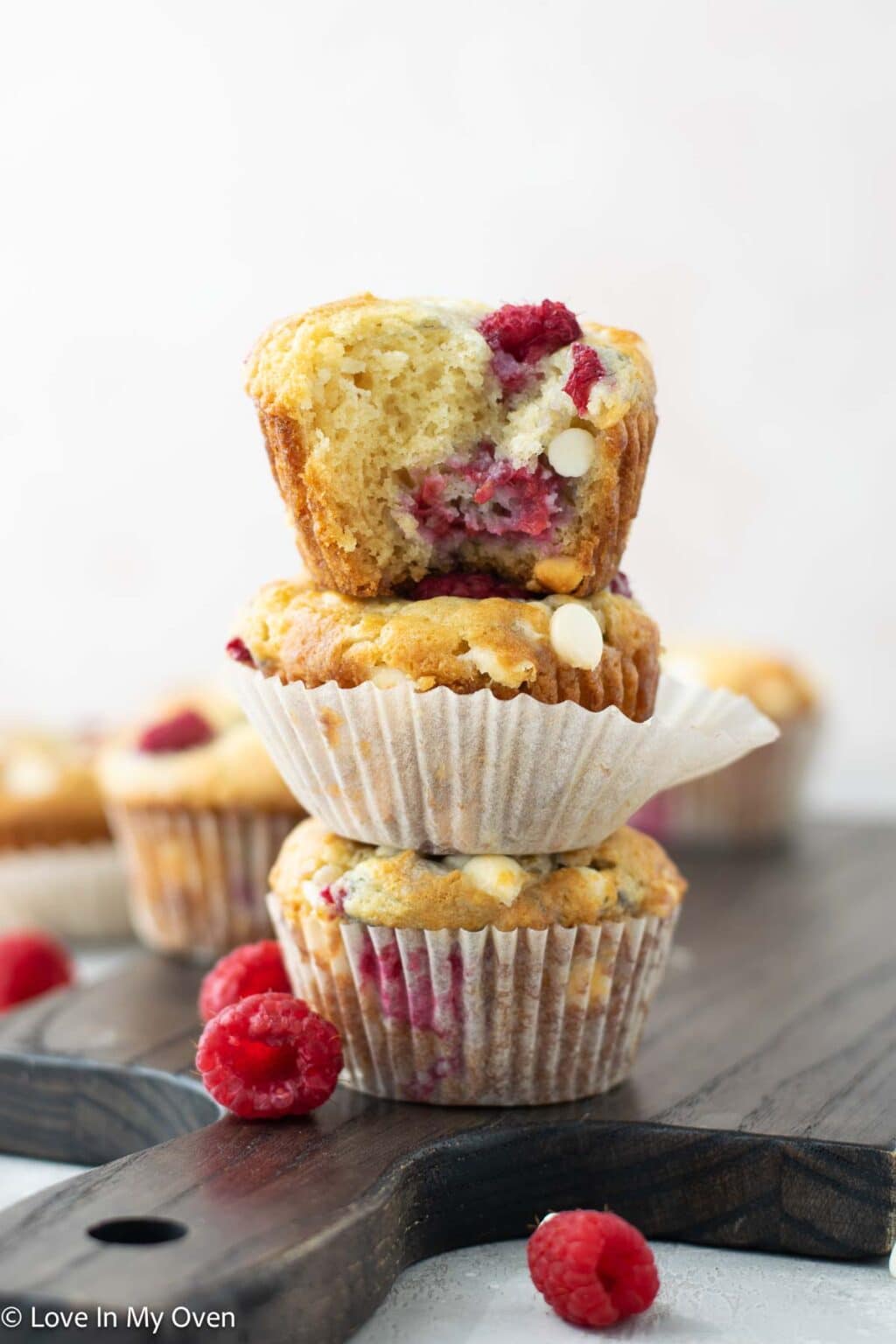 Raspberry White Chocolate Muffins - Love In My Oven