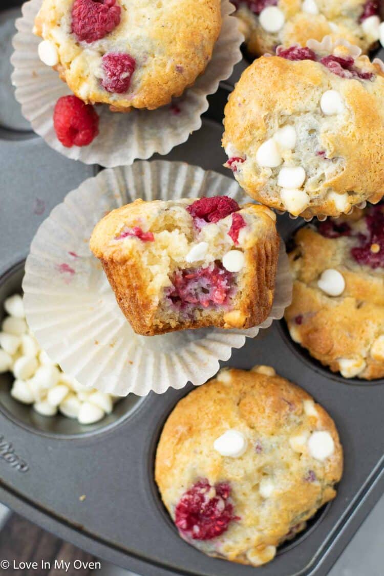 Raspberry White Chocolate Muffins - Love In My Oven